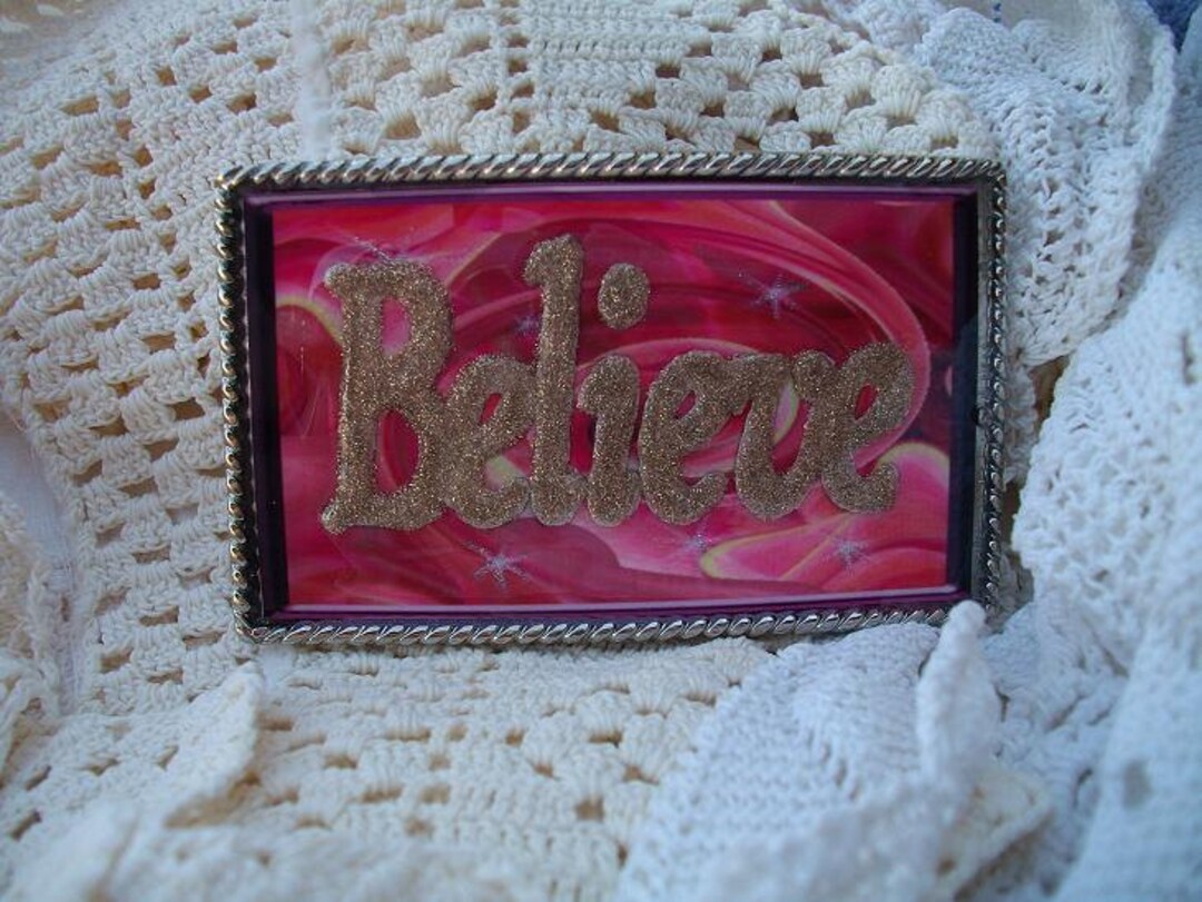 Believe Pink Belt Buckle - Etsy