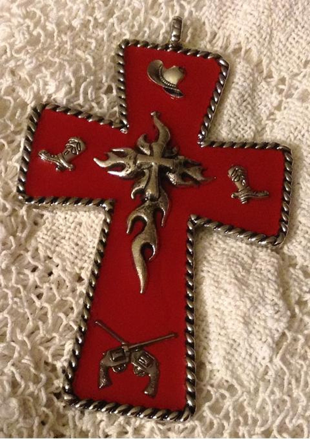Bold Red Western Saddle Cross - Etsy
