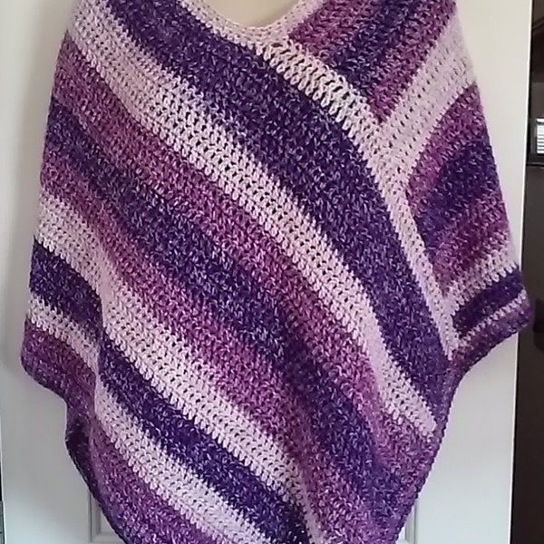 Purple Poncho - Etsy