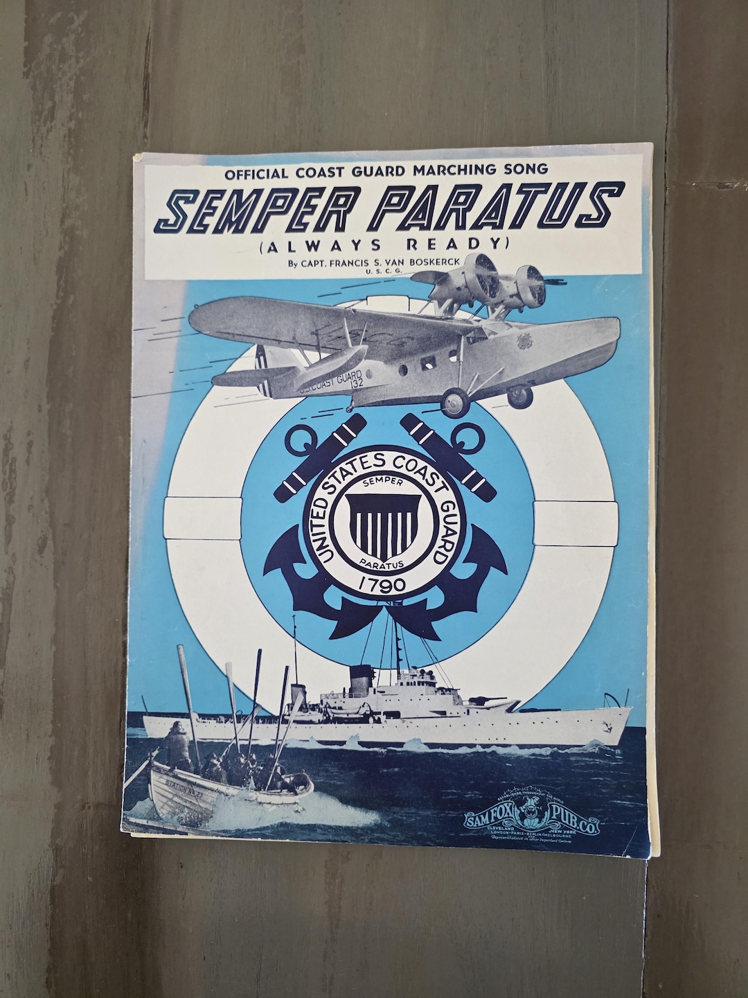 Vintage Official Coast Guard Marching Song Semper Paratus (always Ready ...