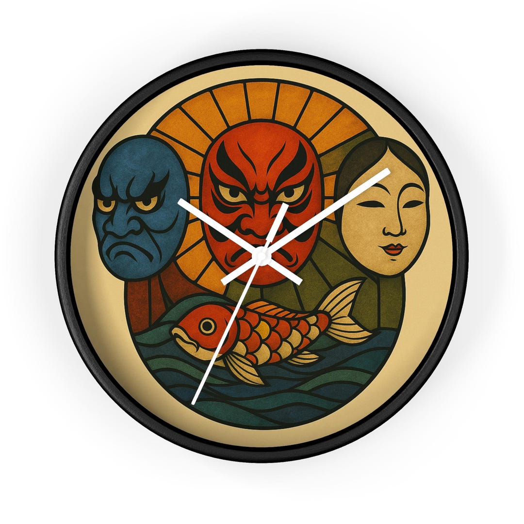 Koi & Kabuki Harmony Clock【japanese Clock】 - Etsy