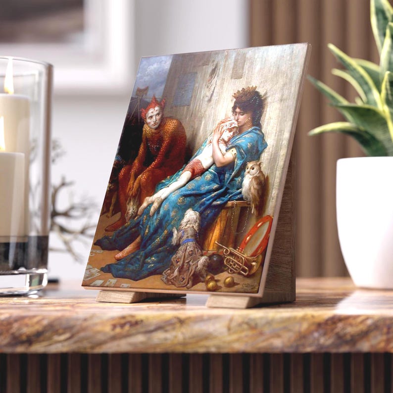 Victorian Circus Tragedy Art Print, Grieving Mother Holding Wounded Child, Emotional Vintage ...