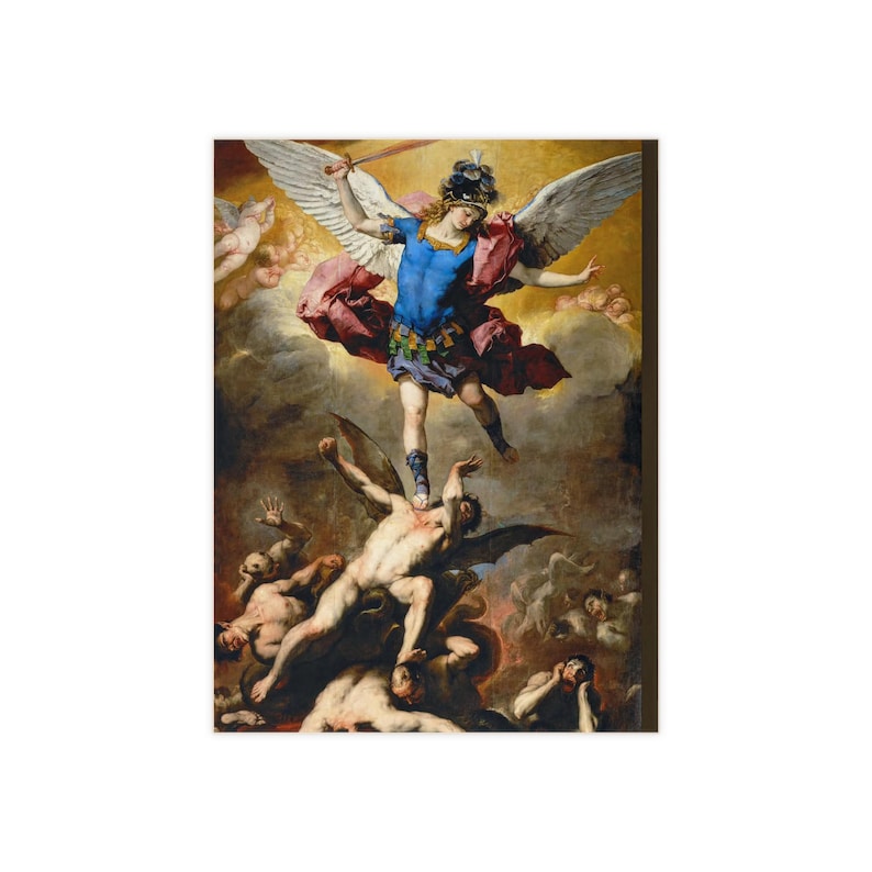 Baroque Angel Vs Demons Art Print, Archangel Michael Defeating Lucifer ...