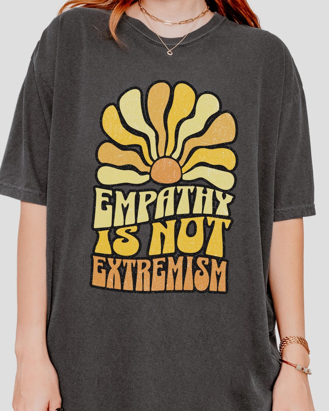 Retro Empathy Flower Comfort Colors Shirt: Kindness is Not Radical Tee ...