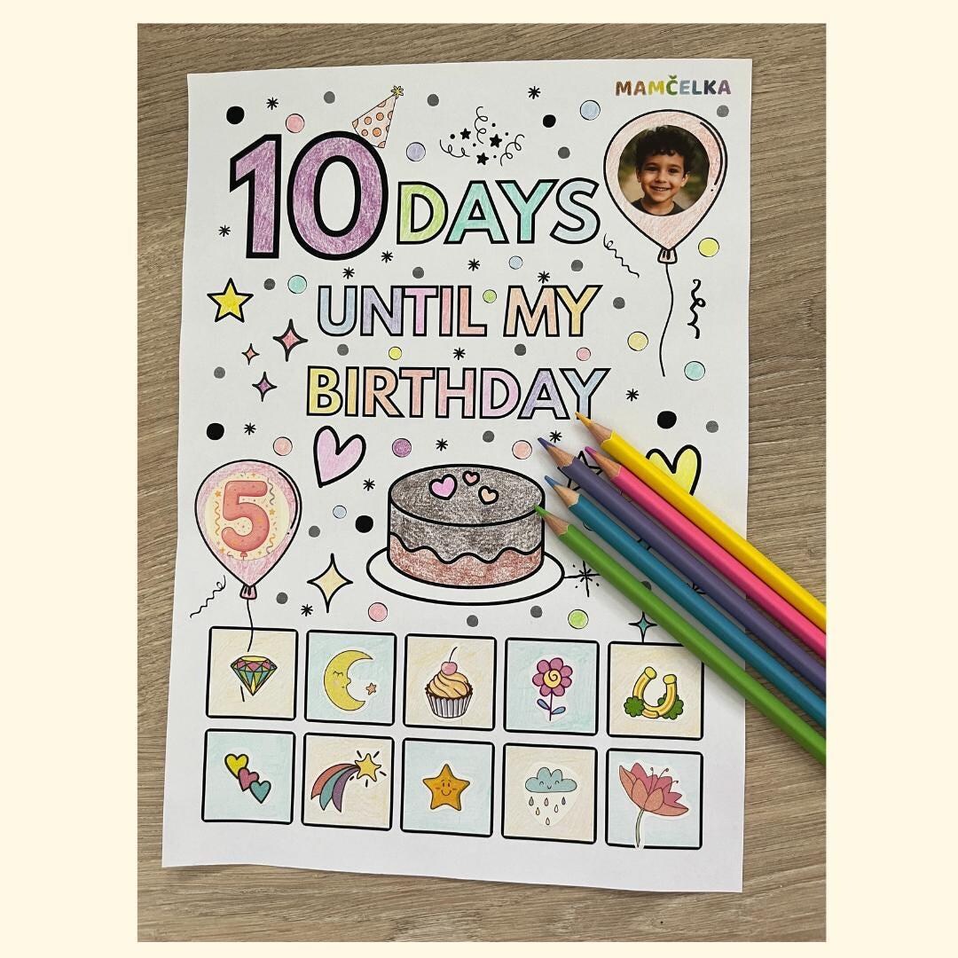 Printable Birthday Countdown for Kids – CZ/EN Version - Etsy