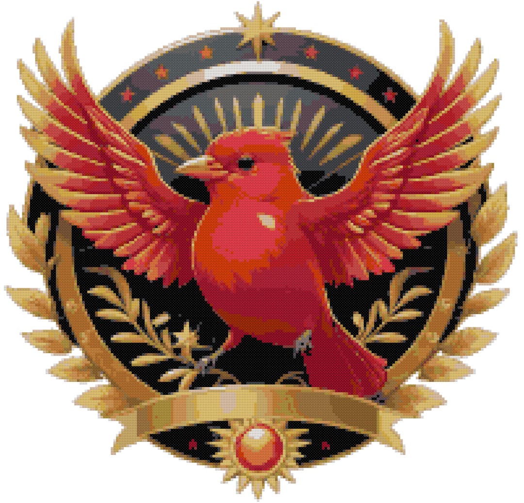 Sapphire Hawk Cross Stitch Pattern PDF | Blue Bird Emblem ...