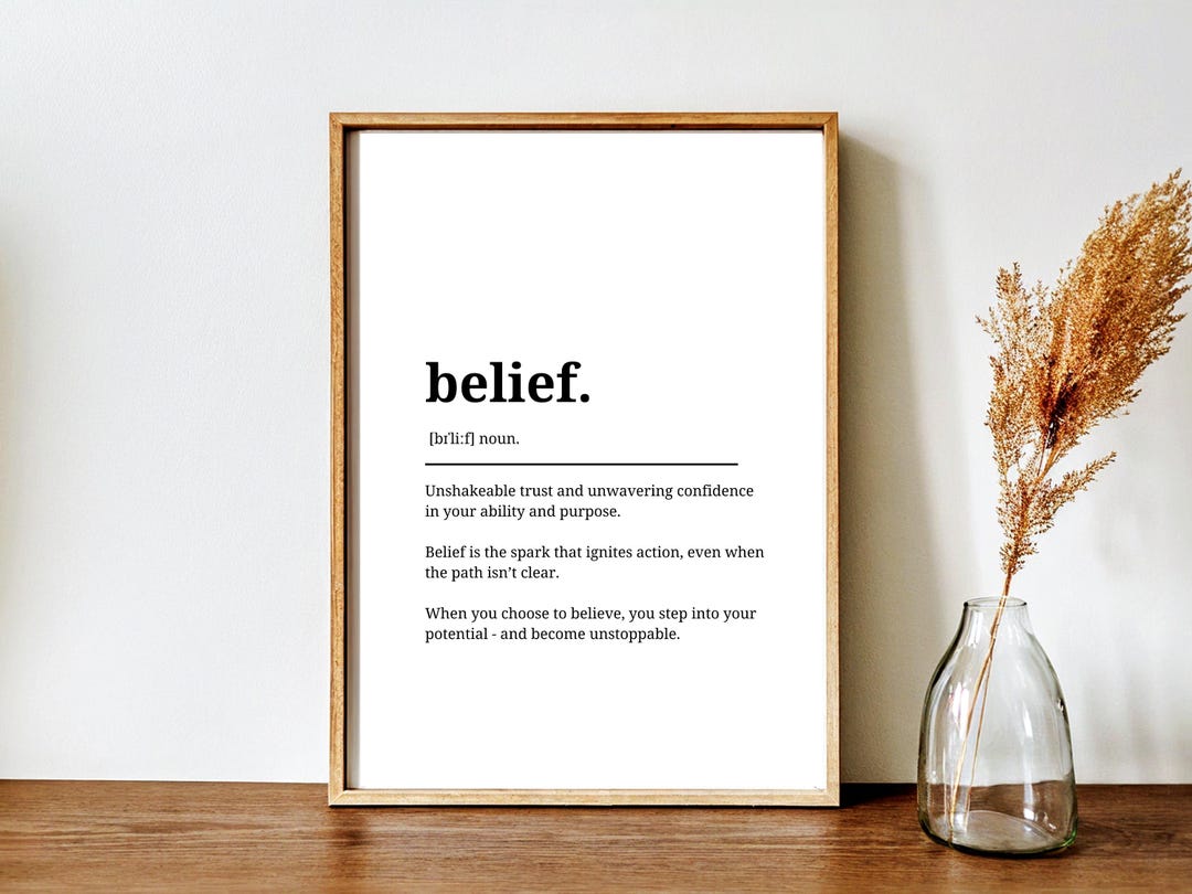 BELIEF Word Definition | Printable Wall Art | Midlife Motivation ...