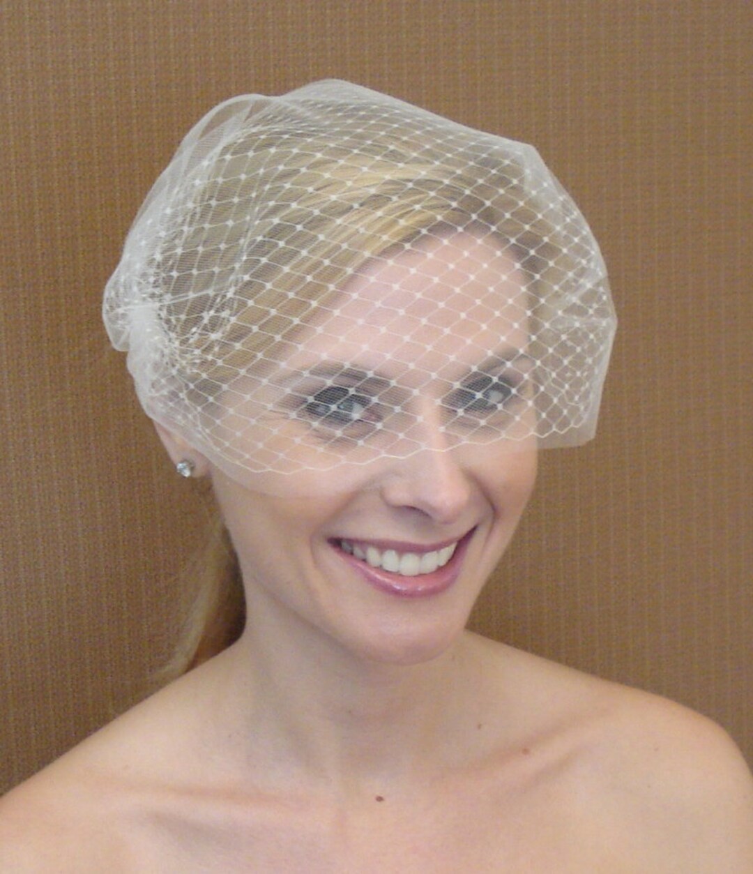 Double Layer Bandeau Style Bridal Birdcage Veil in Ivory or White READY ...