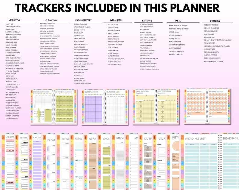 All-in-one Digital Planner 2025-2027: Rainbow Theme, Stickers & Covers ...