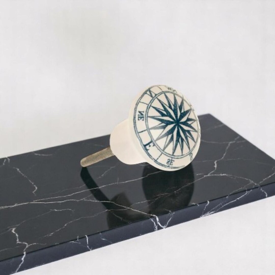 White & Blue Compass Knob Drawer Furniture Hardware Cabinet Pull Dresser - Etsy