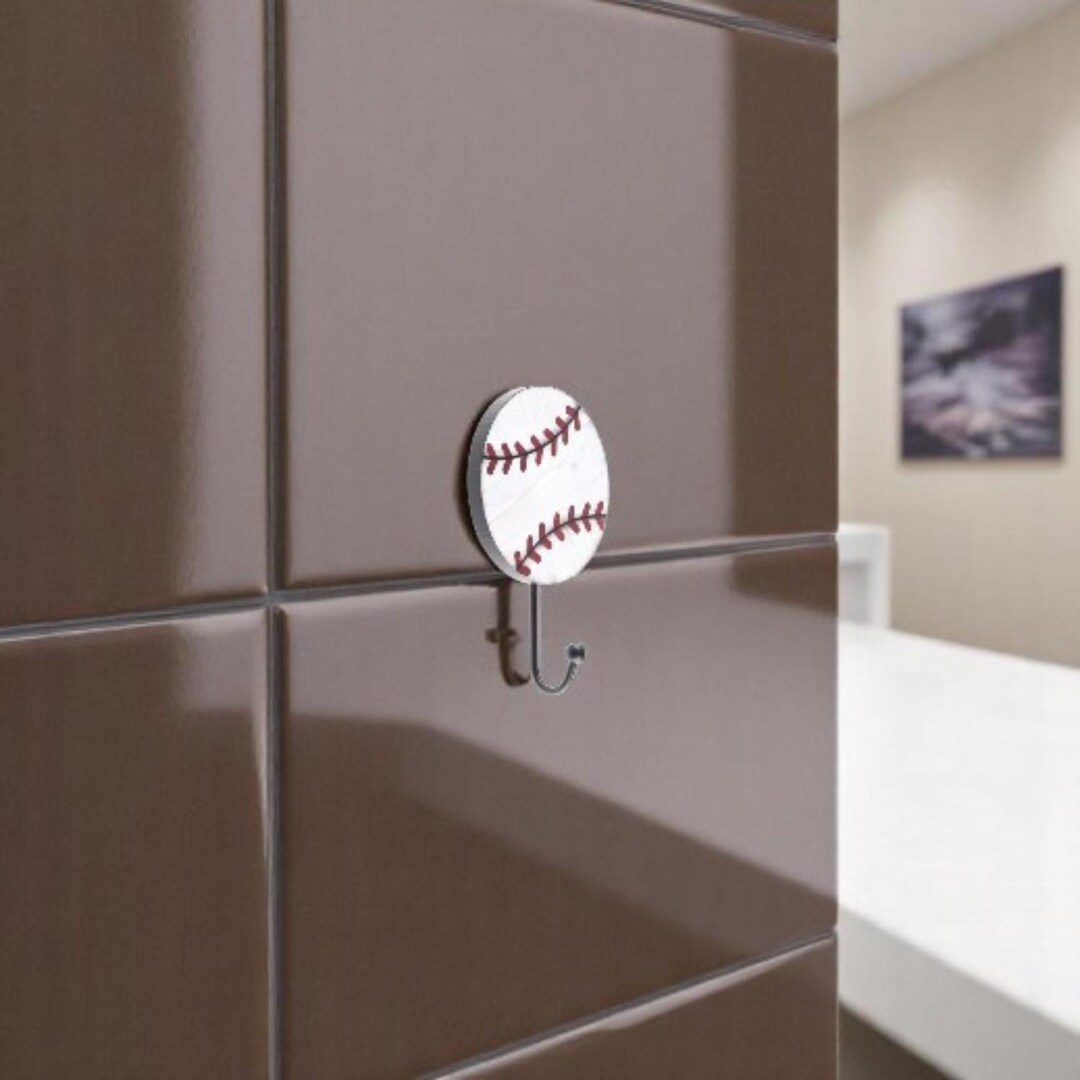 Baseball Wood Wall Hook Wall Mounted Hooks Solid Decorative Hanger ...