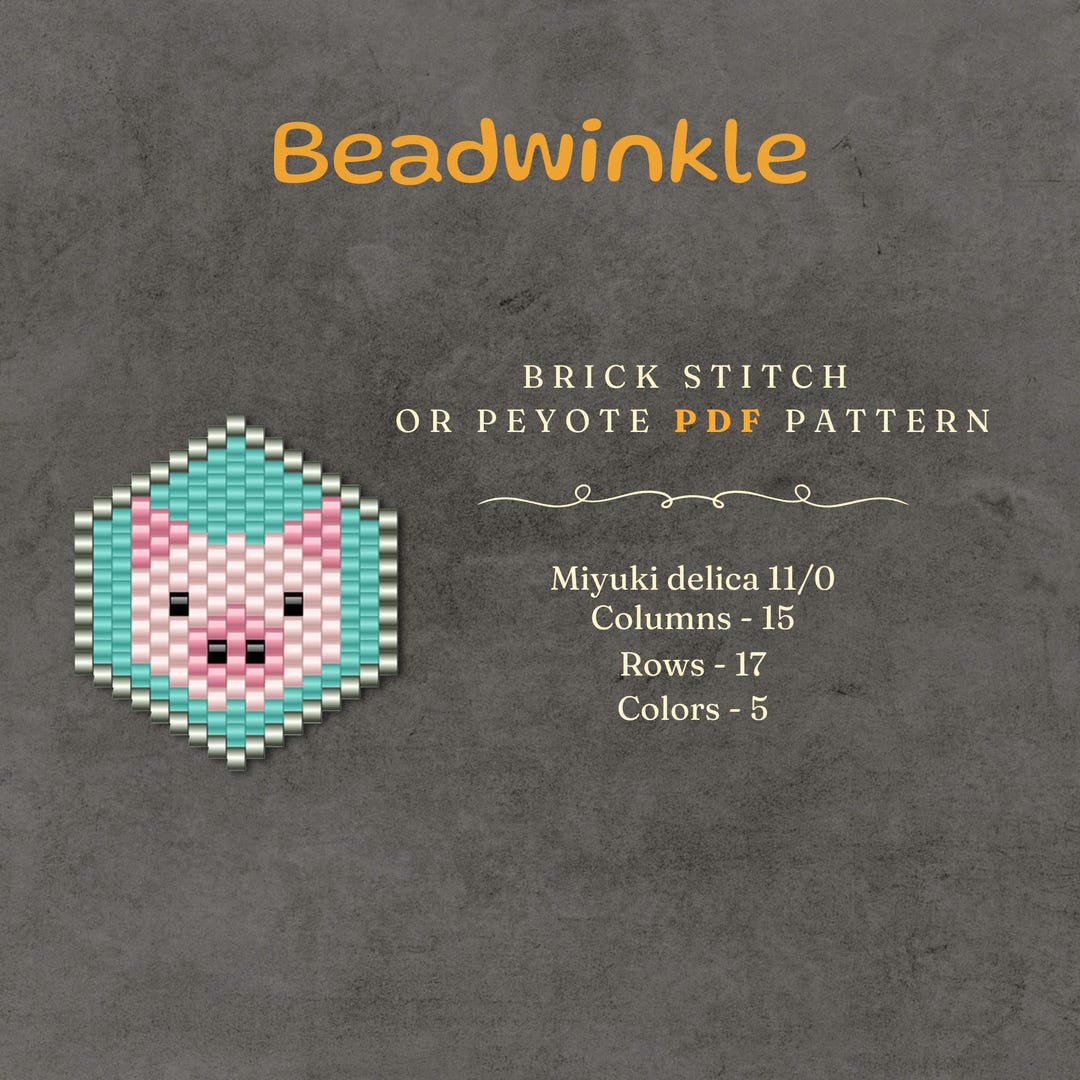 Mini Pig Pendant Pattern PDF, Funny Pig Bead Charm DIY, Farm Animal ...