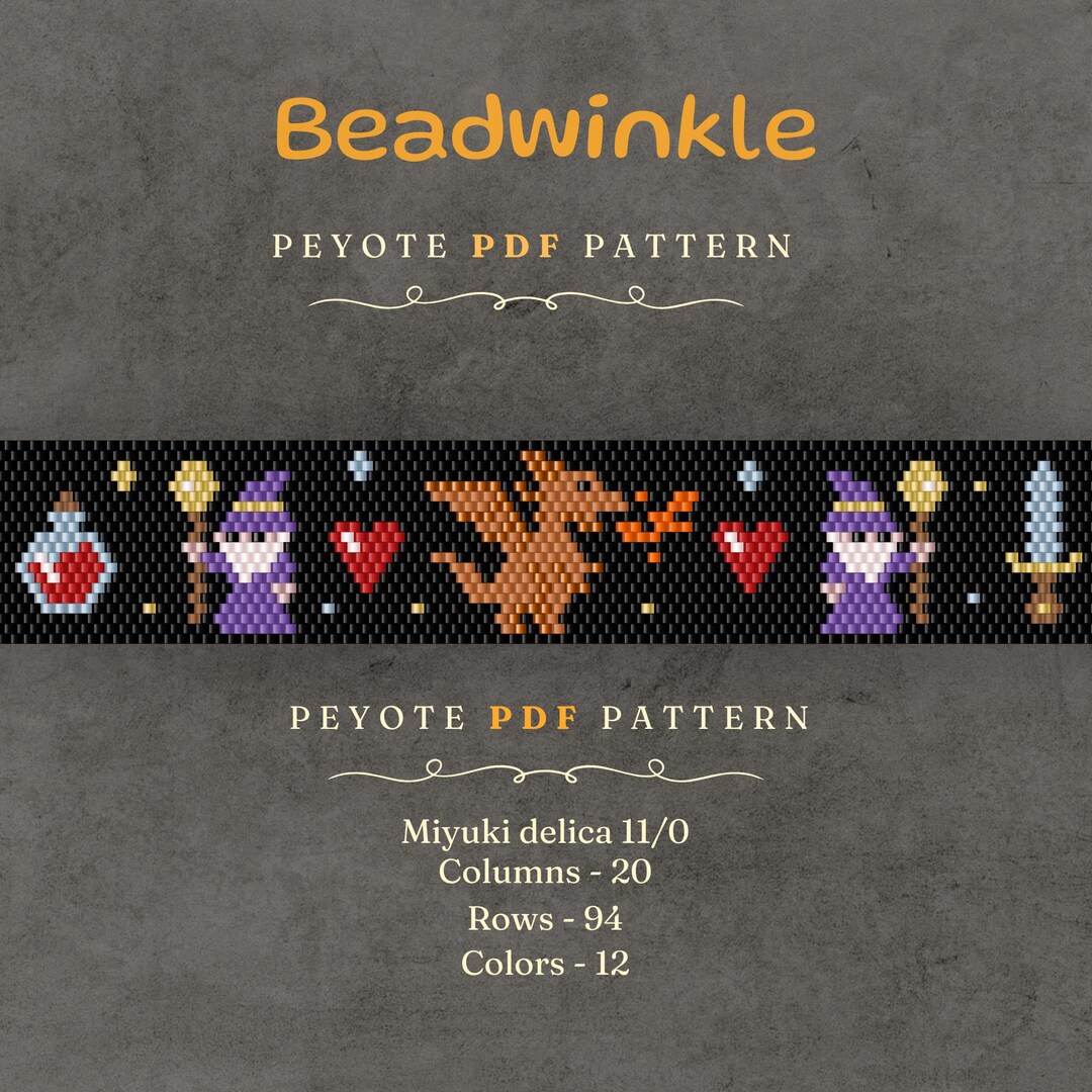 Dragon Bracelet Pattern: 8-bit Wizard Beading (PDF) - Etsy