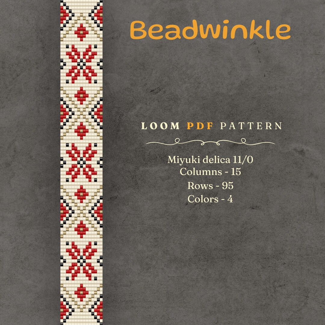 Eastern European Loom Bracelet Pattern PDF: Red-black Folk Design - Etsy