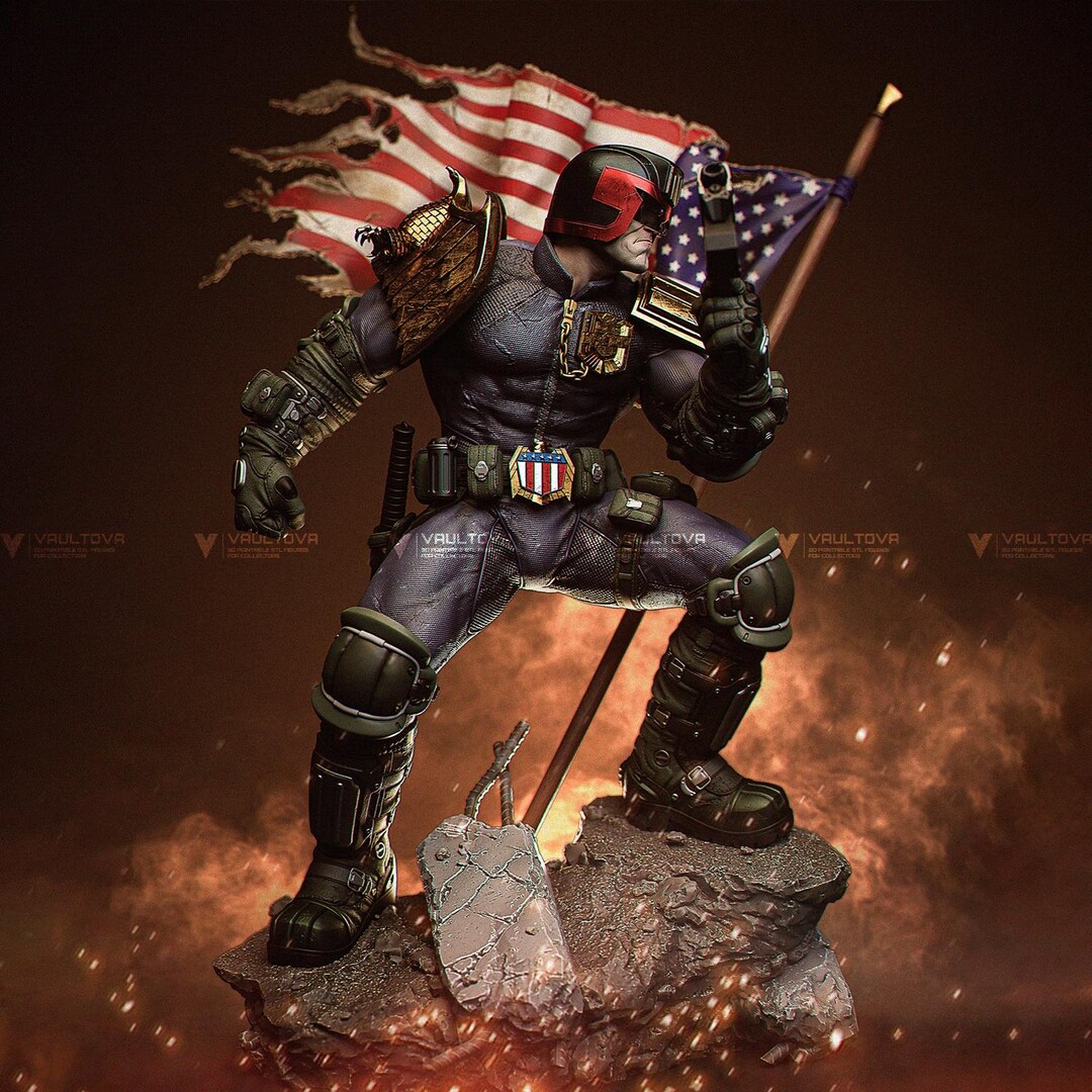Judge Dredd STL 3D Print File | Comic Book Lawman STL Figurine | Sci-fi ...