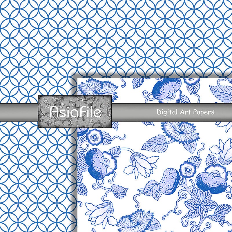 Scrapbooking Papercraft 10 Sheets 12 x 12 Digital Printable Asian ...