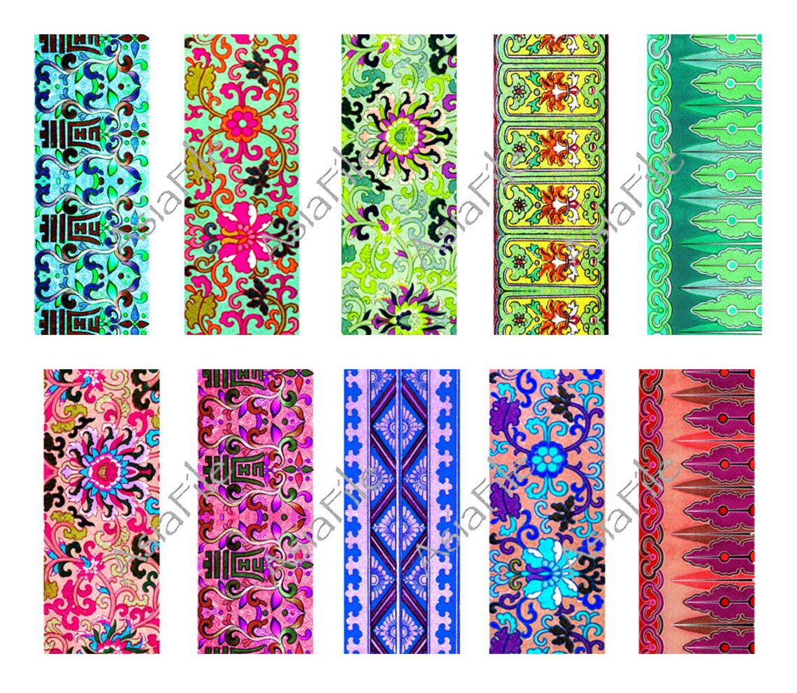 DIGITAL Paper Bead Sheets Printable 1 X 11 Art Strips Borders - Etsy