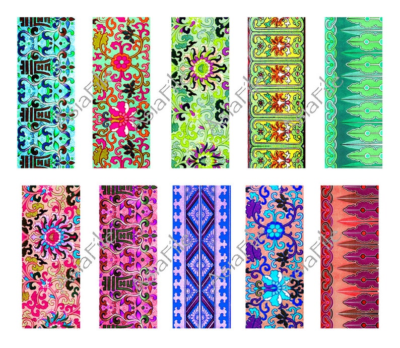 DIGITAL Paper Bead Sheets Printable 1 X 11 Art Strips Borders - Etsy