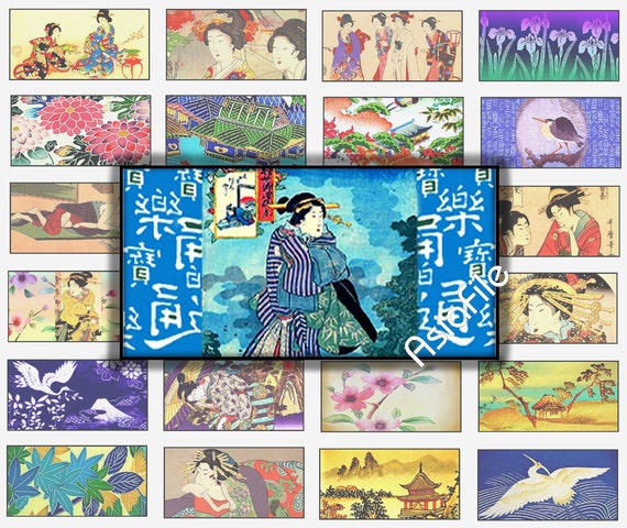 Printable Digital Art Asian Art Digital Collage Sheet - Etsy