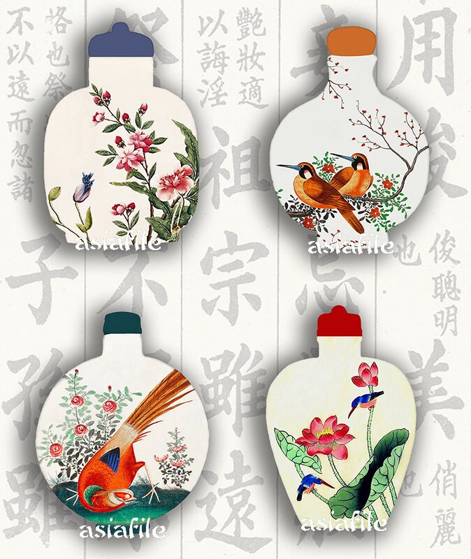 DIGITAL Printable Chinese Snuff Bottles Clip Art Downloads 16 - Etsy