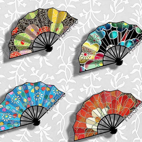 DIGITAL Asian Folding Fans 2.25 Inch Fans 16 Different - Etsy