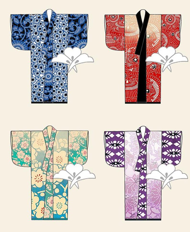 Digital Downloads Asian Japanese Kimono 16 Images JPG and PNG Files 2 ...
