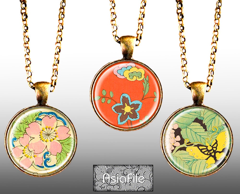 Digital Printable Graphics 1 Inch Circles Asian Art Pendants | Etsy