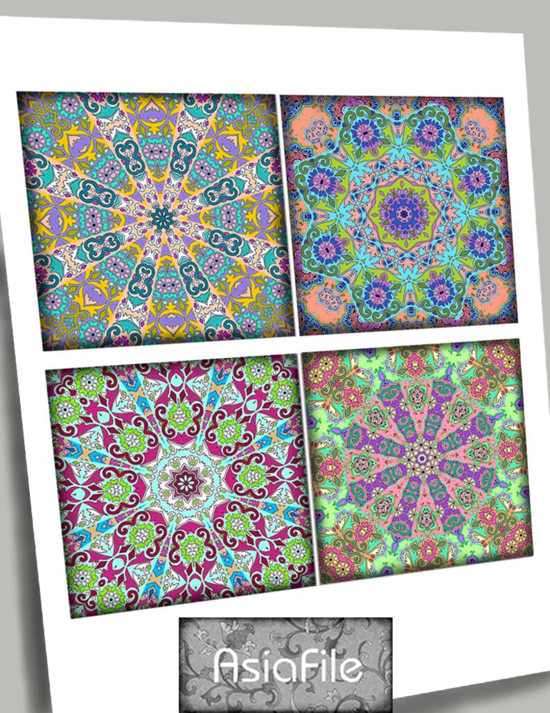 Digital Coasters Printable Download Digital Collage Sheet | Etsy