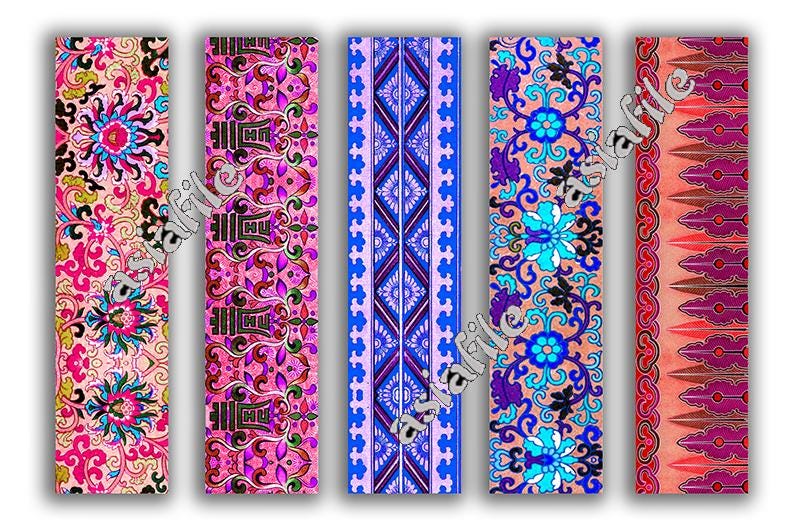 Printable Asian Paper Bead Strips, Bracelet Cuffs, Scrapbook Borders ...