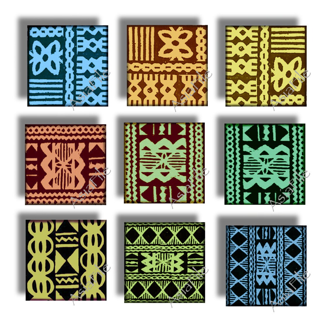 Vintage Hawaiian Tapa Cloth Art, 1 Inch Squares (digital Download) - Etsy