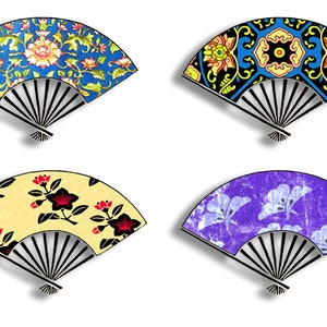 Digital Printable Japanese Fans Images, Digital Art, Asian Art ...