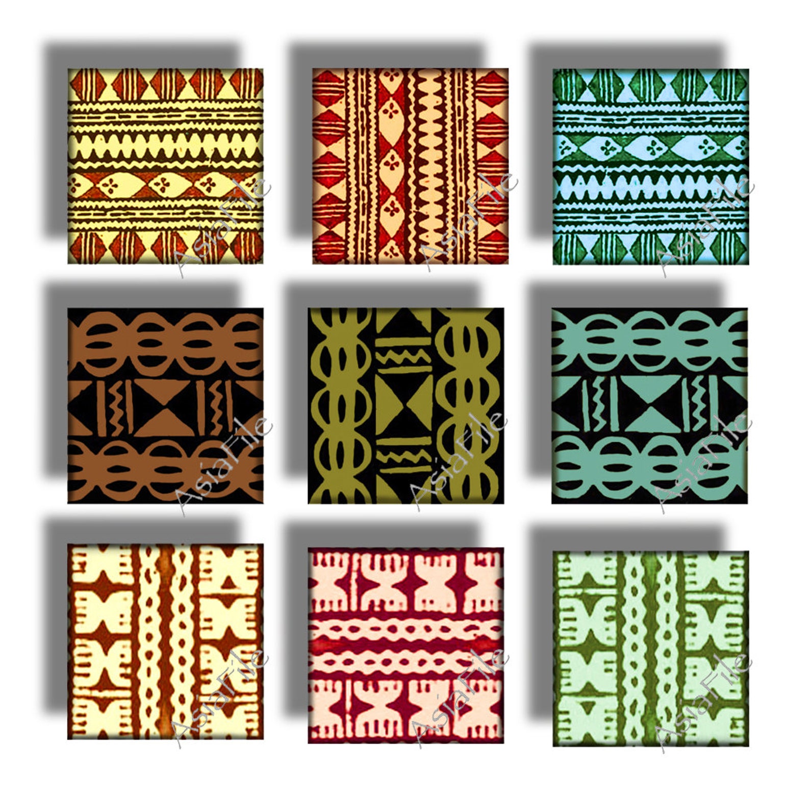 Vintage Hawaiian Tapa Cloth Art, 1 Inch Squares (digital Download) - Etsy