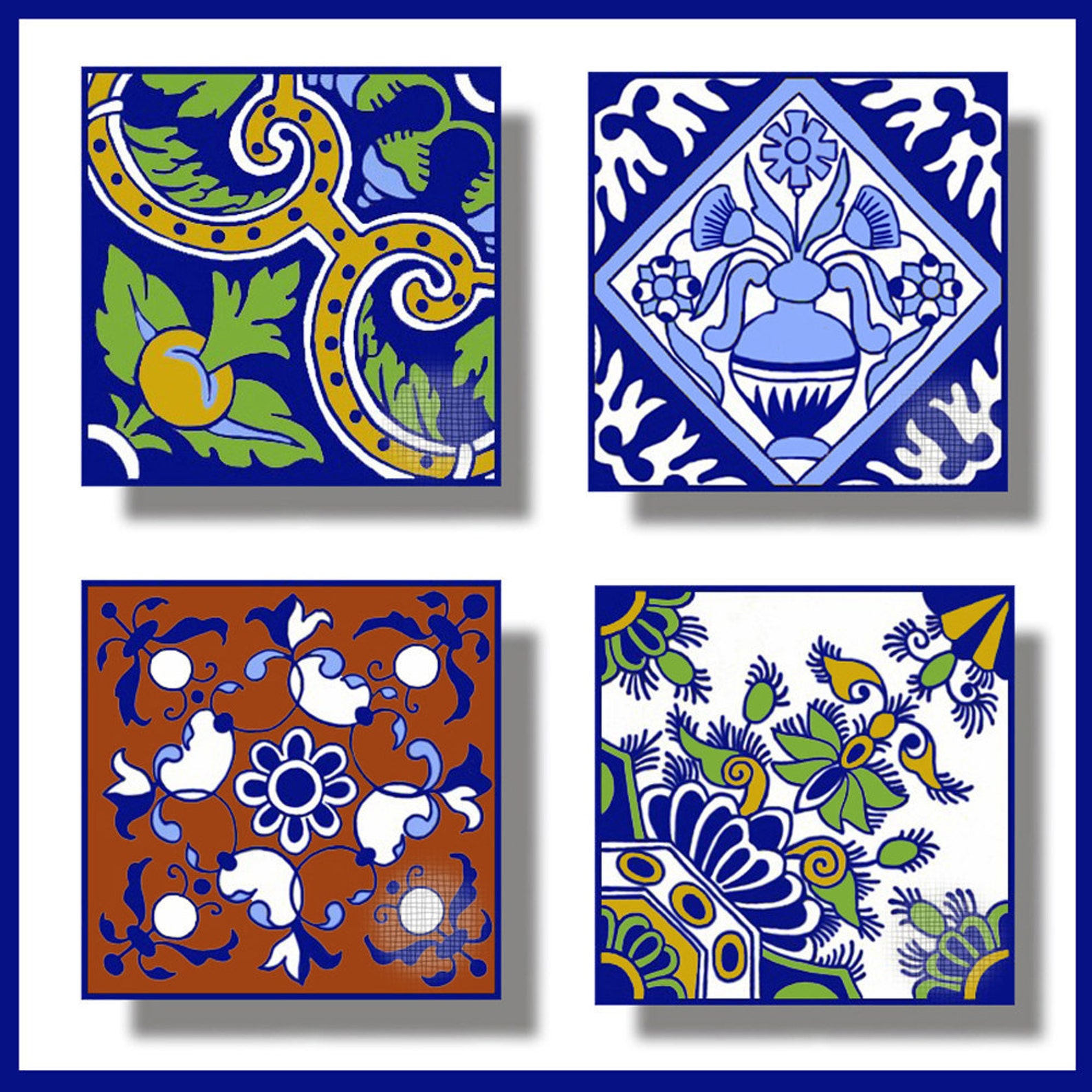 Printable 1 Inch Square Digital Art embellishments | Etsy