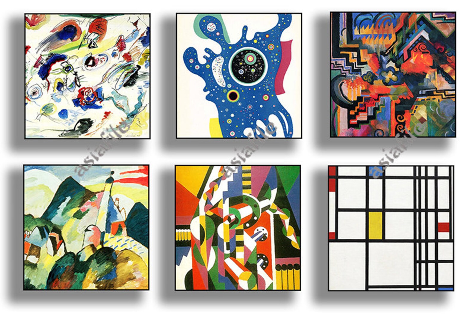 Digital Printable Abstract Art 1 Inch Square Pendant Size - Etsy