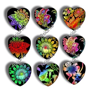 Digital Printable 1 Inch Hearts Valentines JPG and PNG Files - Etsy