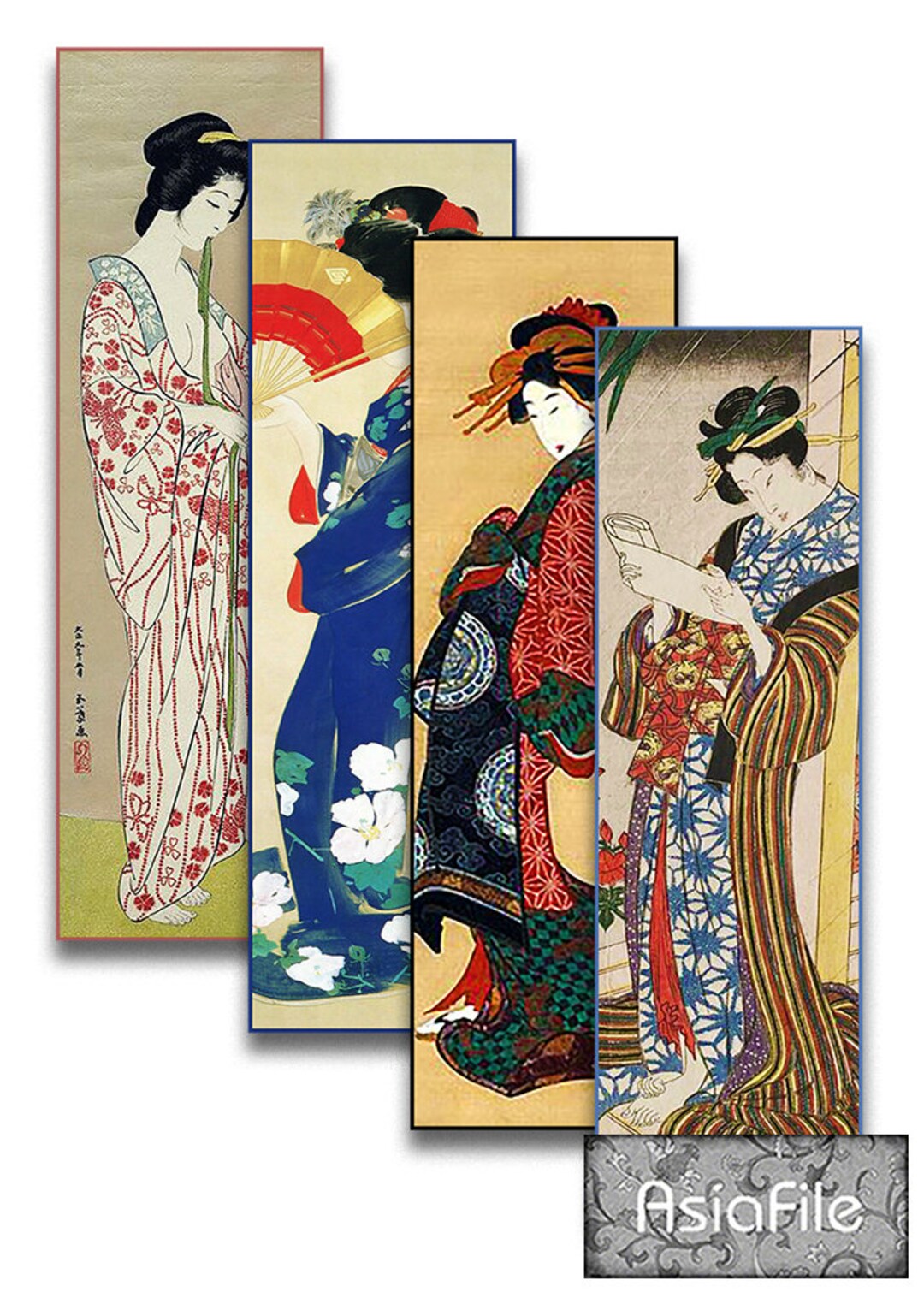 Digital Printable Asian Art 3 Sheets 1" X 3" and 1.5" X 5" for ...