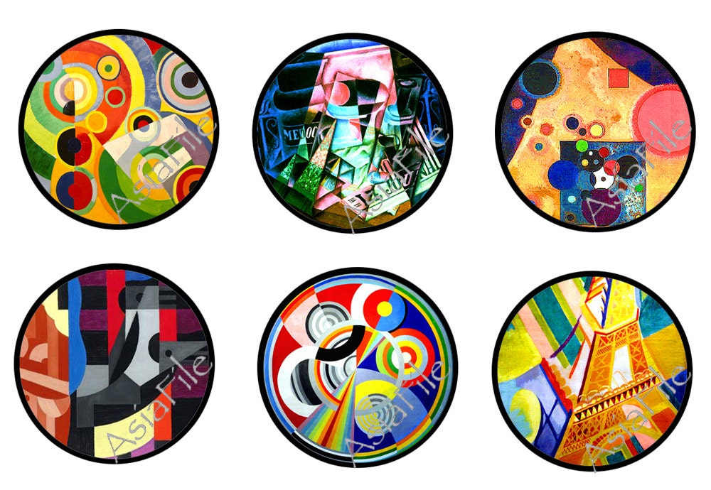 DIGITAL Printable Abstract Art 1 Inch Circle Pendant Size Art - Etsy