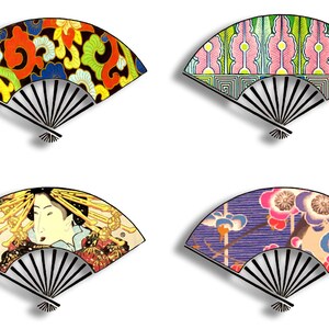 Digital Printable Japanese Fans Images, Digital Art, Asian Art ...