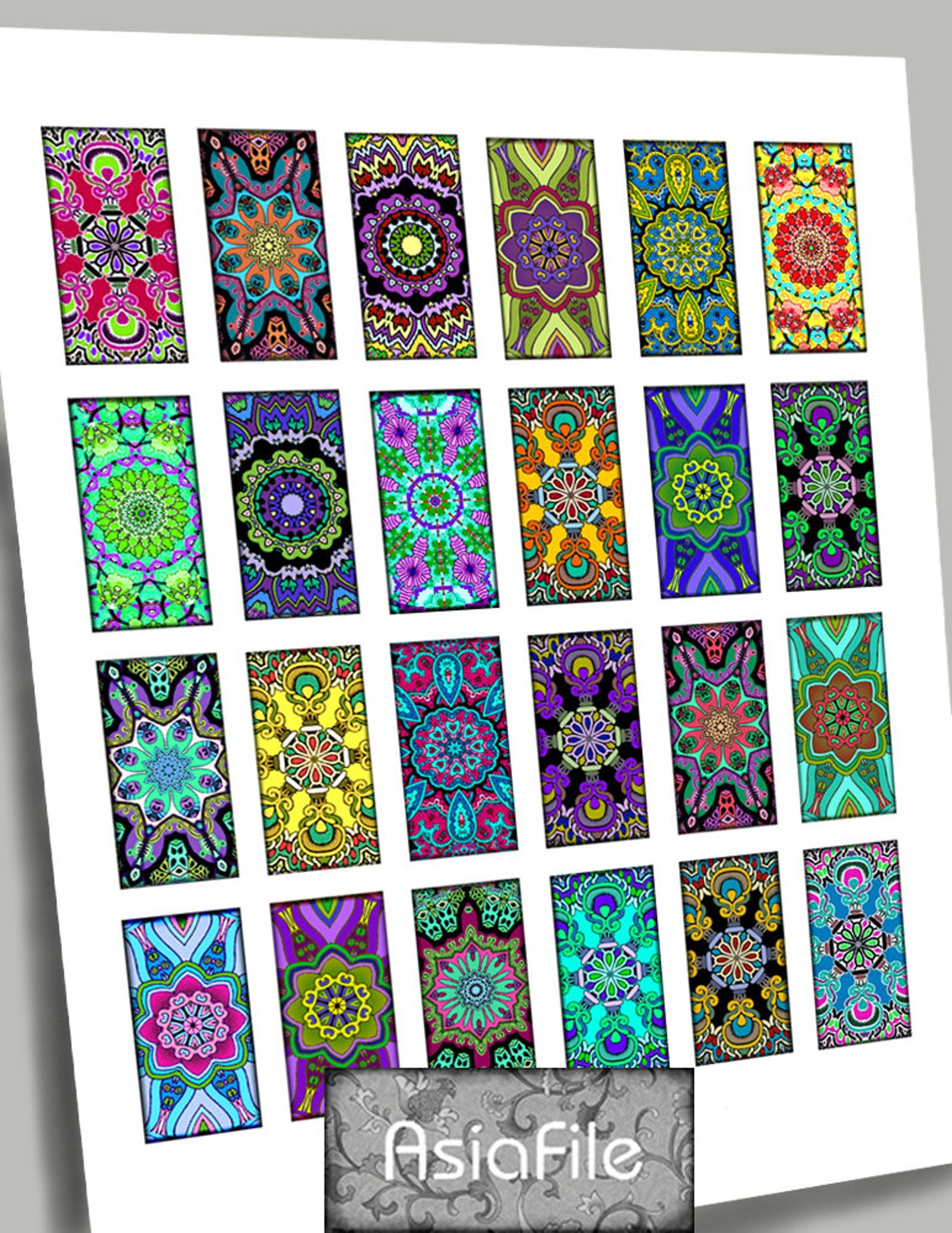 Printable 1X2 Inch Digital Printable Images 24 Different | Etsy