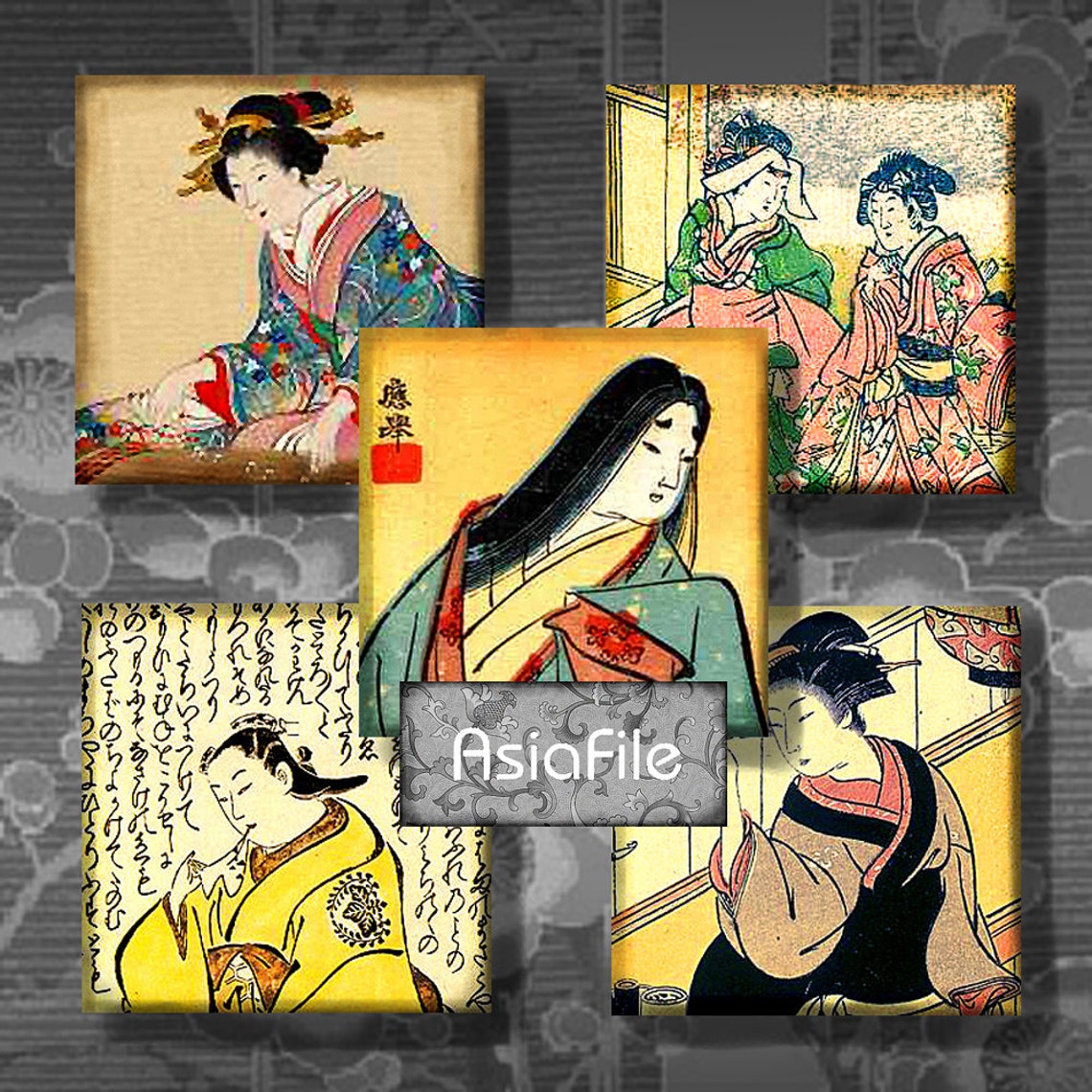 Printable Digital 1 Inch Square Digital Art Asian Art | Etsy