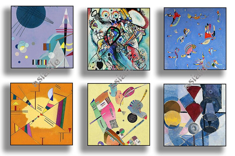 Digital Printable Abstract Art 1 Inch Square Pendant Size - Etsy