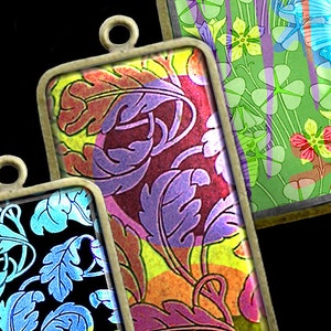 Colorful Pendant Images, 1x2 Inch, Scrapbooking Charms (digital ...