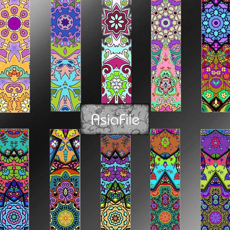 Printable Tiny Art Strips Pendants and Earrings Colorful - Etsy