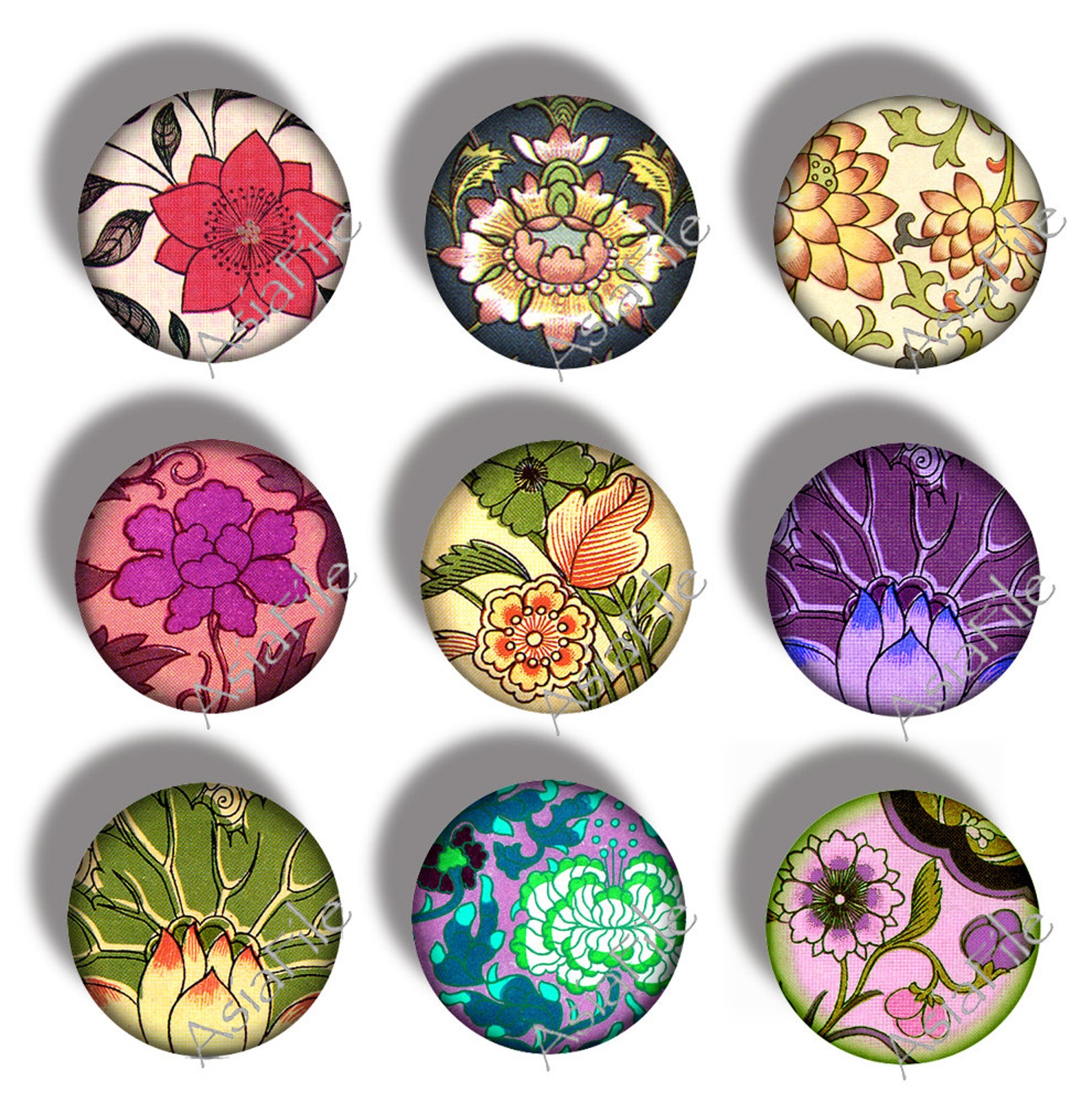 DIGITAL Printable Art Circles 1 Inch Round Printable Images - Etsy