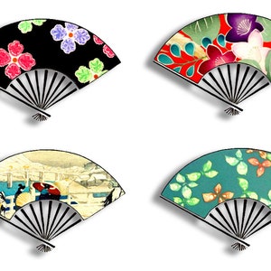Digital Printable Japanese Fans Images, Digital Art, Asian Art ...
