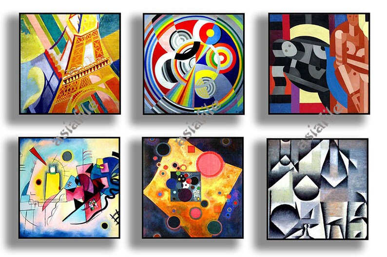 Digital Printable Abstract Art 1 Inch Square Pendant Size - Etsy