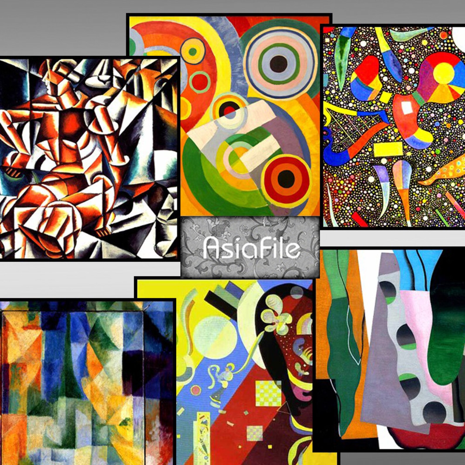 Digital Printable Abstract Art 1 Inch Square Pendant Size | Etsy