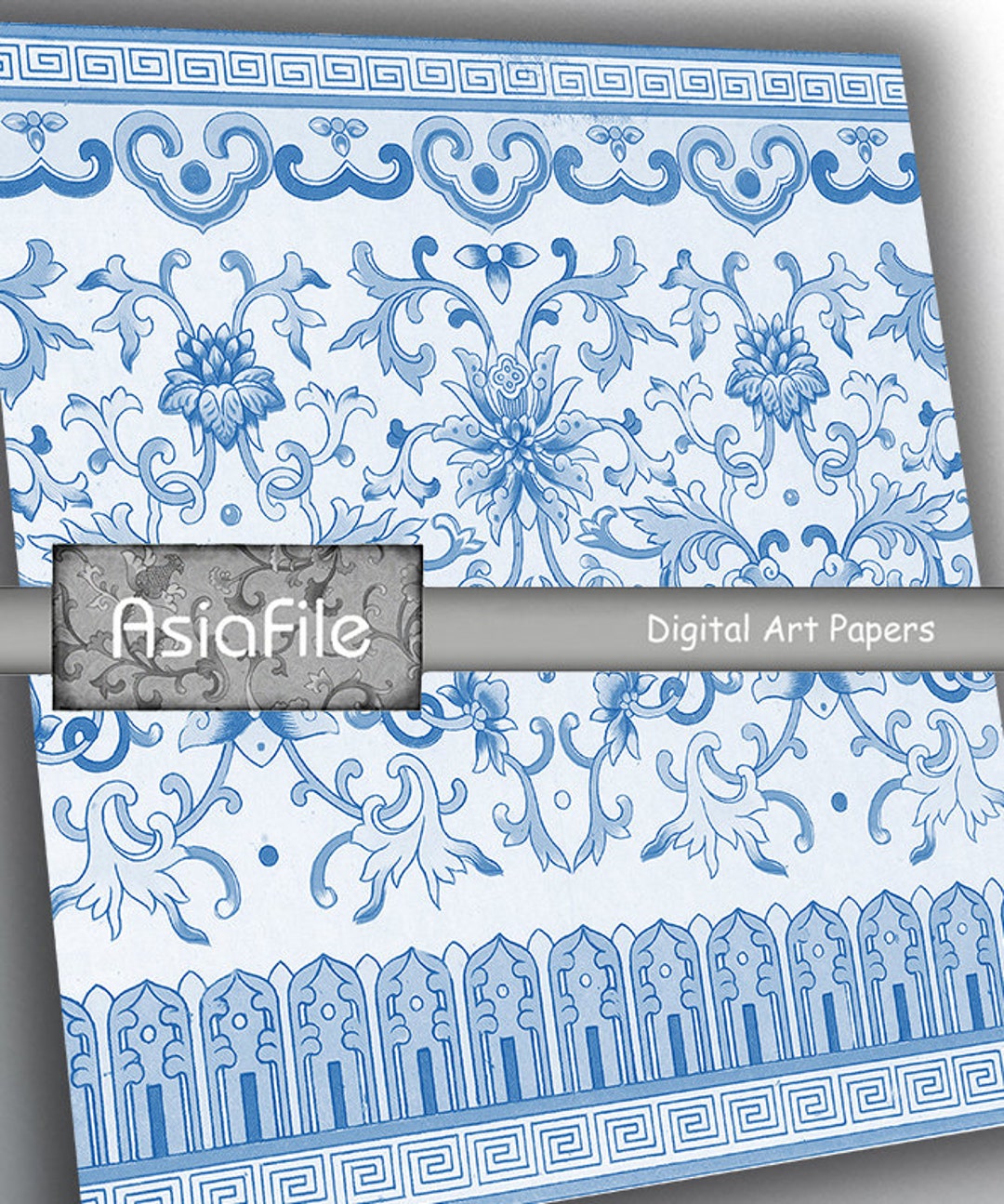 SIX Digital Sheets 12 X 12 Papers Asian Art Chinese Ornament Designs ...