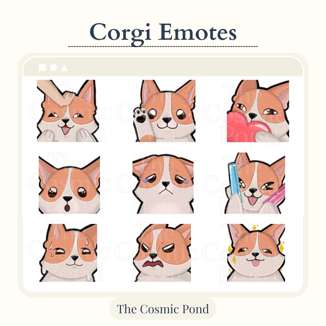 Corgi Emote Pack - Twitch & Discord Emotes Pack – Cute PNG Emojis for ...