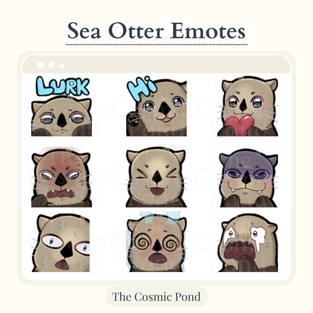 Sea Otter Emote Pack - Twitch & Discord Emotes Pack – Cute PNG Emojis ...